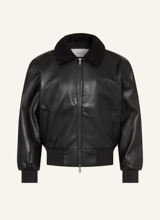 Calvin Klein Jeans Blouson In Lederoptik Mit Kunstfell schwarz