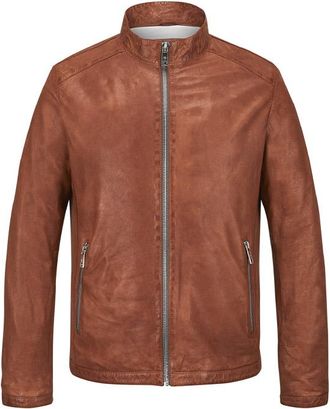 Milestone Herren Lederjacke braun Lammnappa