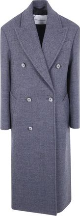 Ami Manteau Long Double Boutonnage - Femme - Manteaux - Gris - Taille: 32 FR