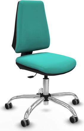 Piqueras y Crespo Elche B&uuml;rostuhl, blau, t&uuml;rkis, ohne Armlehnen, ausgestattet mit Permanentkontakt und Schneideschaum, 65 mm Rollen, Parkett, T&uuml;rkis