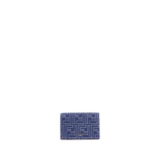 Fendi Denim Visitenkartenhalter mit Abdeckung - - Accessories - Herren - Blau - ONE SIZE