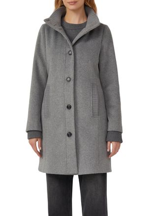 s.Oliver Kurzer Mantel aus Wollmix mit Knopfleiste