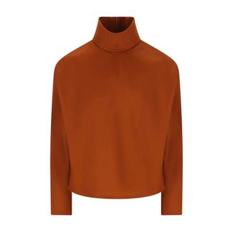 Saint Laurent Rollkragenpullover aus Seidenmischung - - Knitwear - Damen - Rot - M