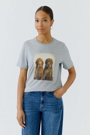Oui T-Shirt Gerade geschnitten Rundhals