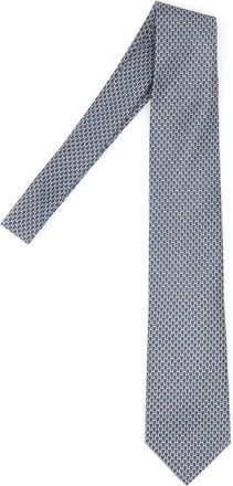 Brioni Geometric Silk Necktie - Blue