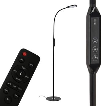 Briloner Briloner Leuchten LED Stehleuchte, Stehlampe dimmbar, Fernbedienung, inkl. Farbtemperatursteuerung, 8 Watt, 700 Lumen, Schwarz, 8 W, 1 St&uuml;ck (1er Pack