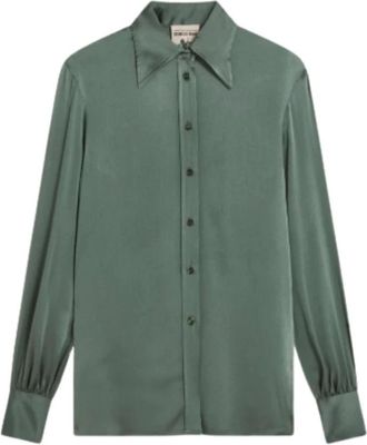 Semicouture Femme, Blouses et Chemises, Vert, Taille: 44 FR Chemise avec ceinture &agrave; nouer