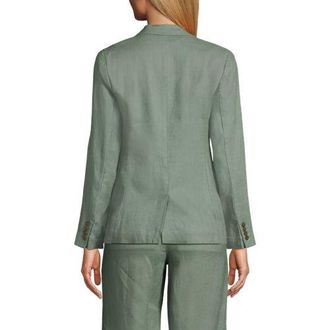 Lands End Leinenblazer, Damen, Gr&ouml;&szlig;e:48-50 regular, Gr&uuml;n, Leinen, by Lands End