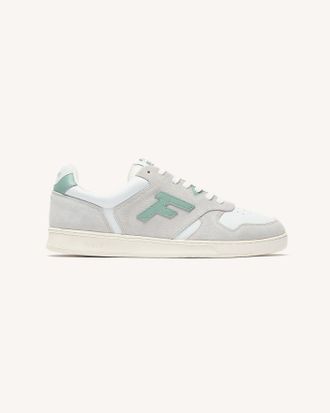 Faguo Baskets blanc et vert clair cuir