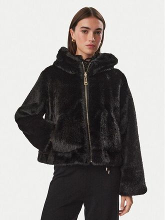 Liu Jo Pelzmantel TF6005 E1135 Schwarz Regular Fit