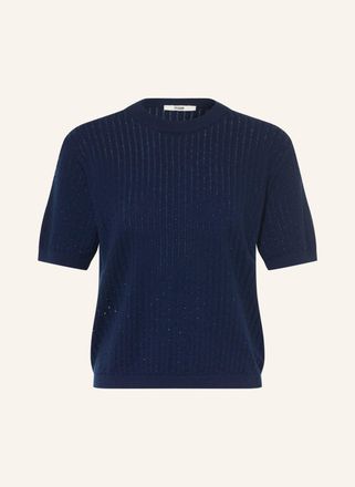 Maje Strickshirt Mit Schmucksteinen blau