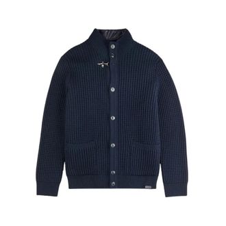 Fay Wollstrickjacke mit abnehmbarer gesteppter Weste - - Knitwear - Herren - Blau - XL