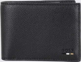 HUGO BOSS Portefeuille &agrave; deux volets en cuir synth&eacute;tique avec logo em&eacute; et fentes pour cartes