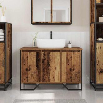 vidaXL Vidaxl - Cabinet Sous &Eacute;vier avec stockage Bois Ancien 91 x 35 x 60 cm