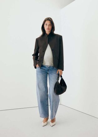 Mango Jean balloon de grossesse bleu moyen - Femme - XS - MANGO