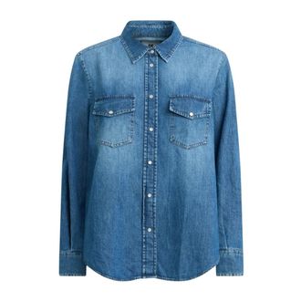 Pantaloni Torino Femme, Blouses et Chemises, Bleu, Taille: 38 FR Western Shirt