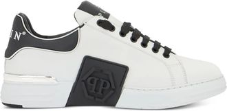 Philipp Plein logo plaque low-top trainers - Wei&szlig;