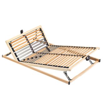 KIYDOO home24 Lattenrost Driggs II 140 x 200cm Holm und Leisten aus mehrfach verleimtem Schichtholz aus Birkenholz Grau/Beige/Grau/Buche hell