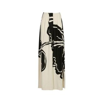 Topshop Pantalon large en lin m&eacute;lang&eacute; imprim&eacute;