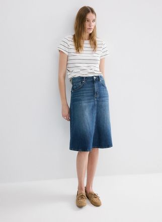 Mango T-shirt coton &agrave; rayures blanc cass&eacute; - Femme - XXS - MANGO