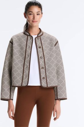 Oysho Oysho - Veste &agrave; col droit avec d&eacute;tails contrastants - Marron