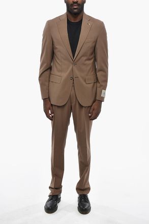 Corneliani CC COLLECTION Abito a Due Bottoni in Lana Vergine con Rever Classico e Tasche ad Aletta Corneliani