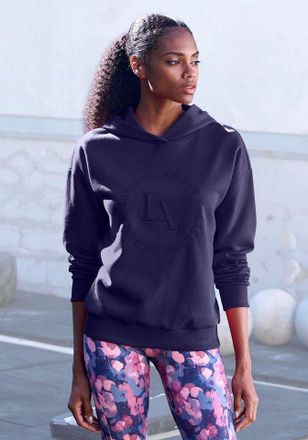Active By Lascana Kapuzensweatshirt Performance Hoodie mit runder Logostickerei und weichen Rippbündchen
