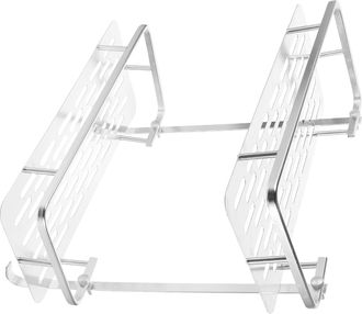 Artibetter Badezimmer Wandregal aus Mattem Aluminium Doppellagiges Aufbewahrungsregal für Zahnbürsten Shampoo und Kleinteile Platzsparend Rostfrei Einfache Monta