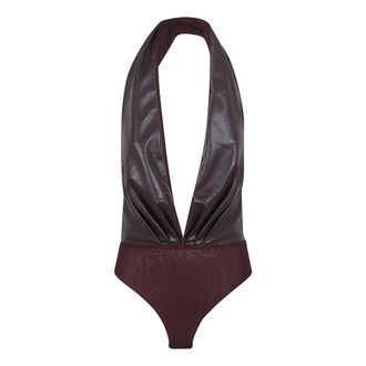 Andamane Pink & Lila Halterneck Bodysuit - - Tops - Damen - Braun - M