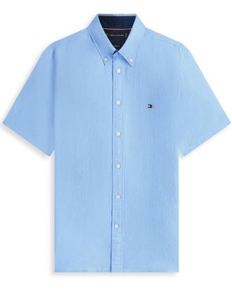 Tommy Hilfiger Kurzarmhemd aus Baumwolle und Leinen, Regular Fit in