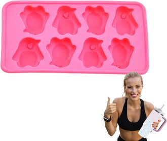 Generic Tier-Eisw&uuml;rfelbeh&auml;lter f&uuml;r Gefrierschrank, Eisw&uuml;rfelbeh&auml;lter in Tierform - Waschbare Schokoladenform | Silikon-Eisw&uuml;rfelform, Pinguin-Fischgr&auml;ten-Eisw