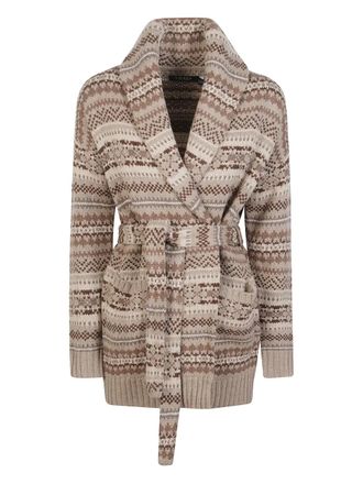 Lauren Ralph Lauren cardigan &agrave; taille ceintur&eacute;e - Tons neutres