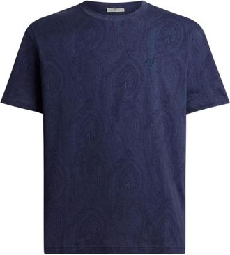 Etro Homme, Tops, Bleu, Taille: M T-shirt en coton