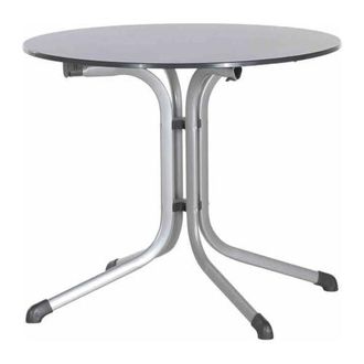 Sieger Boulevard-Klapptisch mit vivodur-Dekorplatte, &Oslash; 85 cm, Graphit, Schieferdekor anthrazit