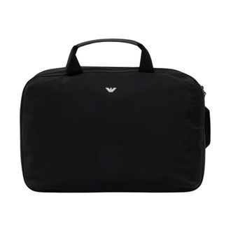 Emporio Armani Sac &agrave; dos multi-positions avec plaque logo - Homme - Sacs - Noir - Taille: ONE Size