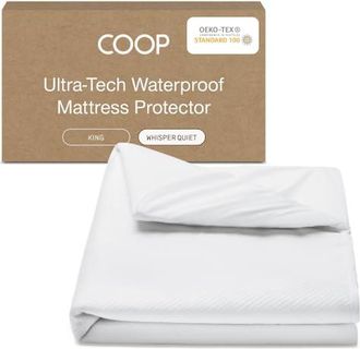 Coop Home Goods Ultra Luxe Matratzenauflage, Bambus-gewonnene Viskose, Viskose, kühlend, wasserdicht, hypoallergen, Kingsize, Weiß