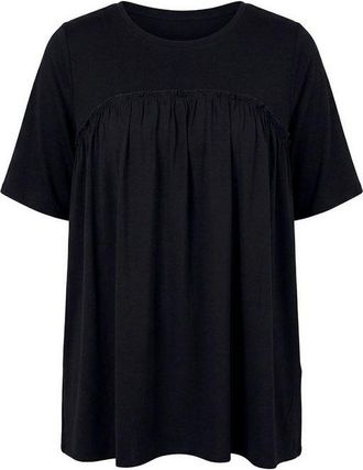 Miamoda T-Shirt T-Shirt A-Linie Volants und Web-Einsatz