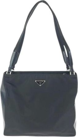 Prada Sac cabas port&eacute; &eacute;paule Pre-owned en nylon Tessuto - Femme - Pre-owned - Noir - Taille: ONE Size