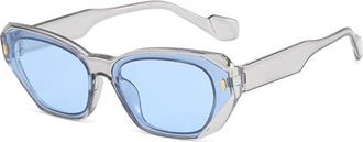 Generic Lunettes de soleil rectangulaires à monture pour homme et femme Polygone Vintage Lunettes de soleil pour hommes Lunettes de soleil anti-reflet, 7, Tai