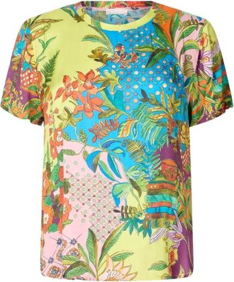 Liu Jo Femme, Tops, Multicolore, Taille: 38 FR T-shirt en raso stampato