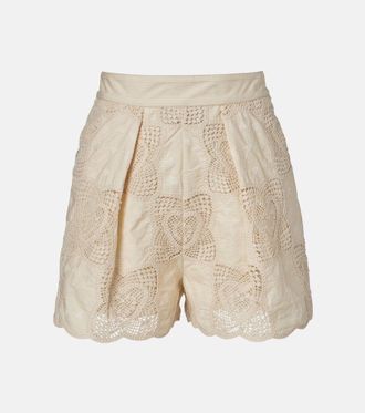 Zimmermann Short Wanderlust en coton m&eacute;lang&eacute;