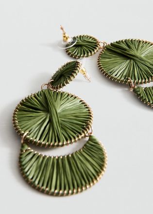 Mango Boucles doreilles pendantes design circulaire vert pastel - Femme - Taille unique - MANGO