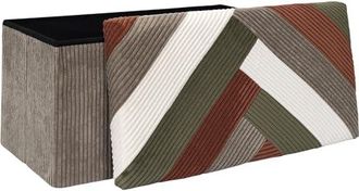 The Home Deco Factory HD0551, Multifunktionale Patchwork-Cotele-Klappbank, praktische Aufbewahrung und Sitzkomfort, ideal für Wohnzimmer oder Schlafzimmer, Größe 76 x 38 x 