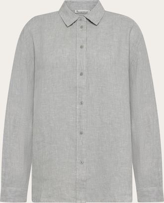 Knowledge Cotton Apparel Damen vegan Hemd Loose Leinen Ultimate Grau