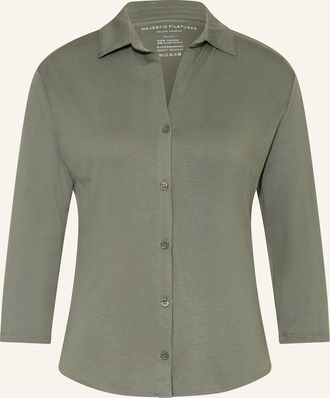 Majestic Filatures Majestic Filatures Cropped-Hemdbluse Mit 3/4-Arm gruen