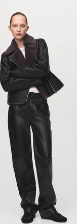 Mango Veste biker fourrure synth&eacute;tique noir - Femme - XS - MANGO