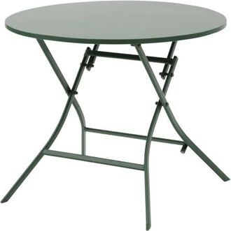 Hesperide Table de Jardin Pliante rectangulaire Greensboro Vert Olive 4 Places en Acier