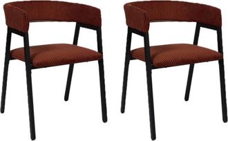 Paris Prix Lot de 2 Chaises Design C&ocirc;tel&eacute; Scott 71cm Terracotta