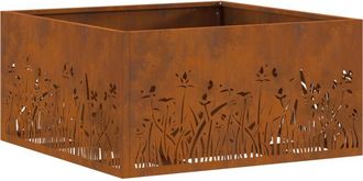 vidaXL Vidaxl - Feuerplatz Braun 60 x 60 x 30 cm Witterungsbest&auml;ndiger Stahl