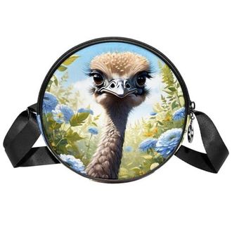 Generic Sac &agrave; bandouli&egrave;re rond pour femme, petit sac &agrave; bandouli&egrave;re avec fermeture &eacute;clair et bretelles r&eacute;glables style d&eacute;contract&eacute; pour femmes et filles